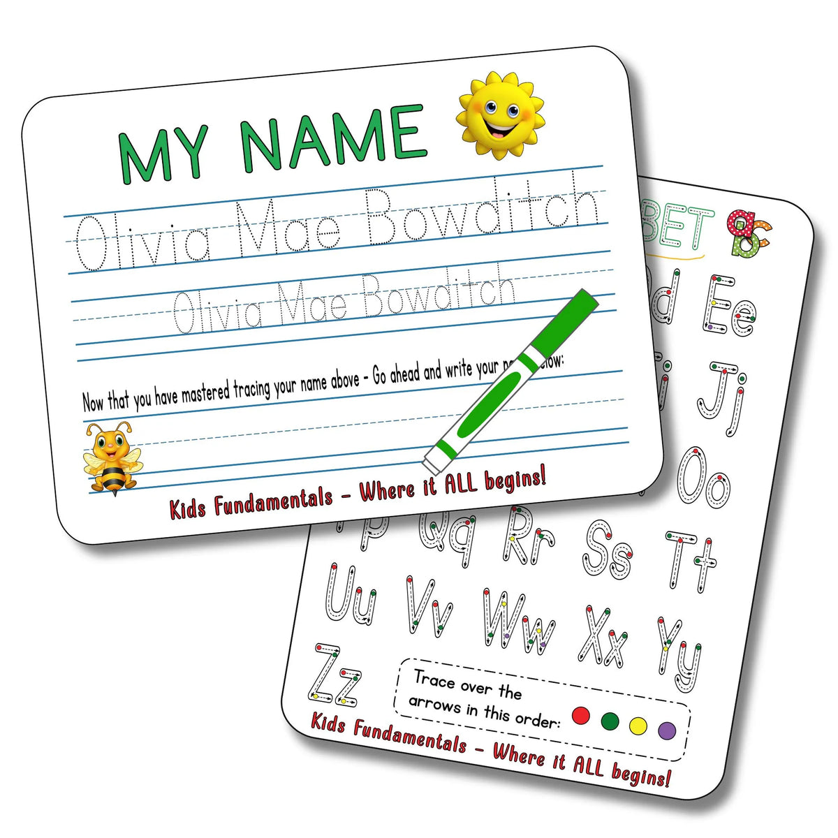 Personalized Name Tracing Practice Board – Kids Fundamentals